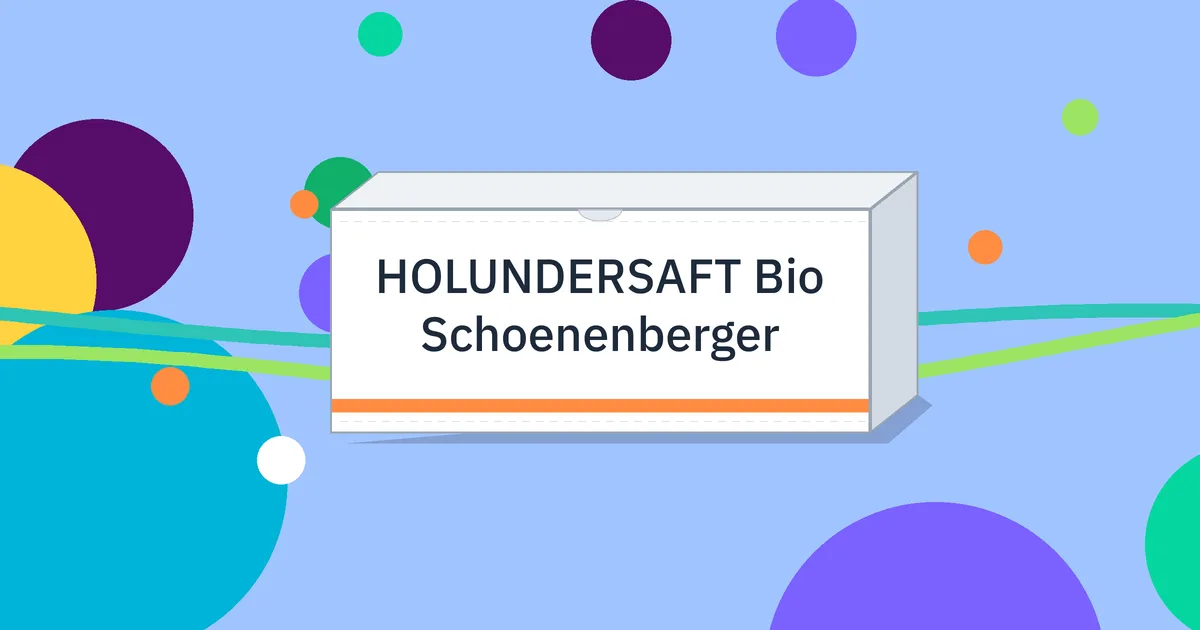 Symbolbild: Packung mit der Aufschrift HOLUNDERSAFT Bio Schoenenberger (PZN 00692133) – Verfügbarkeit und Bezug in Apotheken in Frankfurt am Main