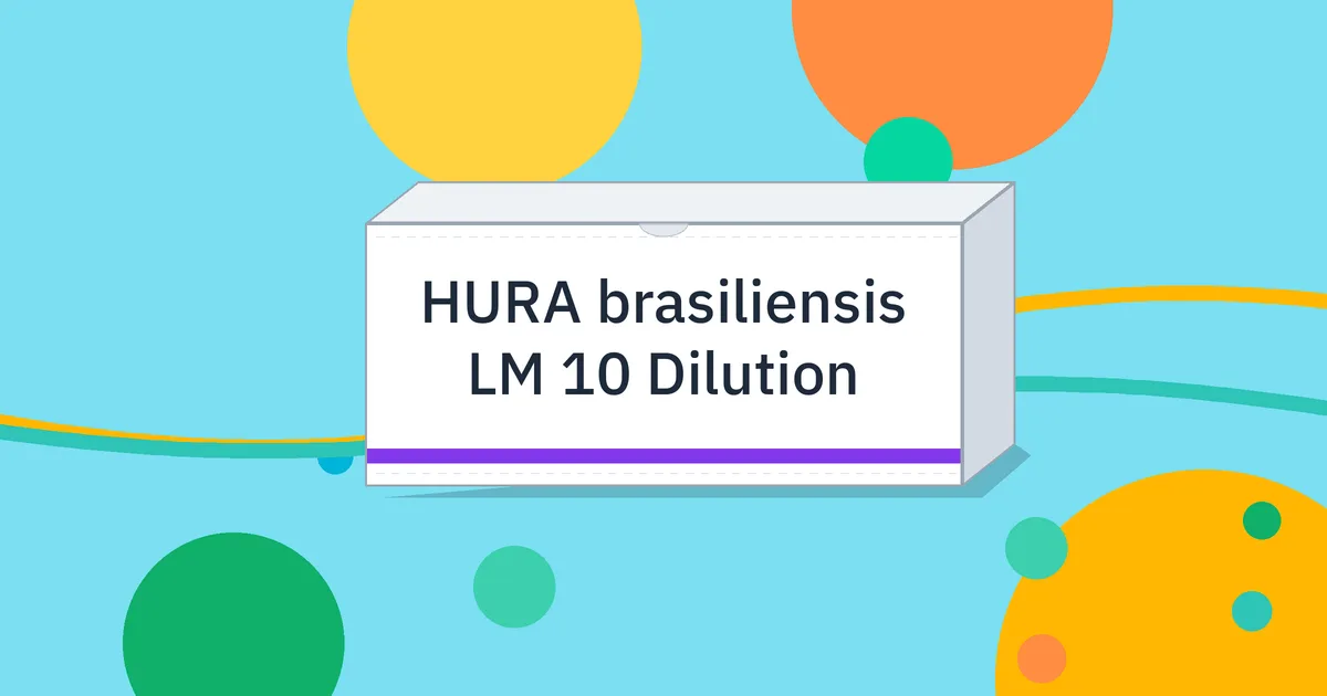 Symbolbild: Packung mit der Aufschrift HURA brasiliensis LM 10 Dilution (PZN 12889697) – Verfügbarkeit und Bezug in Apotheken in Frankfurt am Main