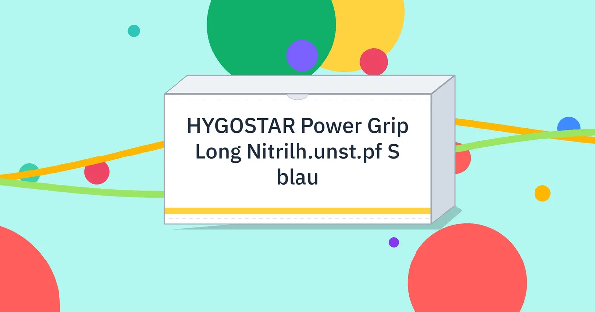Symbolbild: Packung mit der Aufschrift HYGOSTAR Power Grip Long Nitrilh.unst.pf S blau (PZN 20774672) – Verfügbarkeit und Bezug in Apotheken in Frankfurt am Main