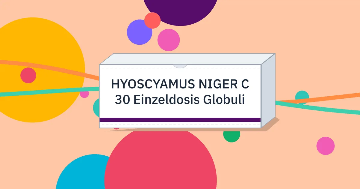 Symbolbild: Packung mit der Aufschrift HYOSCYAMUS NIGER C 30 Einzeldosis Globuli (PZN 01542507) – Verfügbarkeit und Bezug in Apotheken in Frankfurt am Main