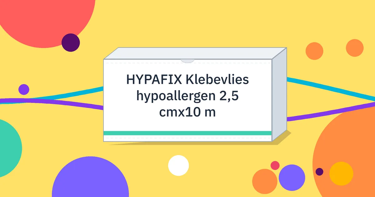 Symbolbild: Packung mit der Aufschrift HYPAFIX Klebevlies hypoallergen 2,5 cmx10 m (PZN 19347717) – Verfügbarkeit und Bezug in Apotheken in Frankfurt am Main