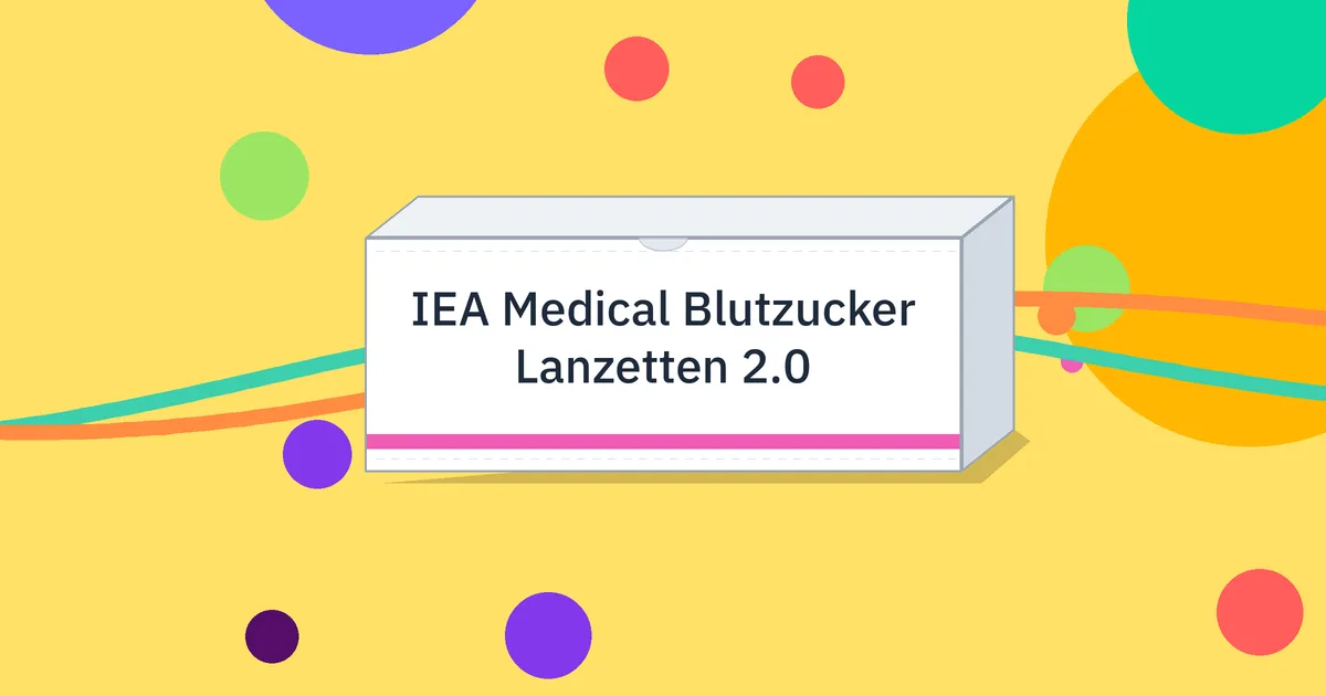 Symbolbild: Packung mit der Aufschrift IEA Medical Blutzucker Lanzetten 2.0 (PZN 20896671) – Verfügbarkeit und Bezug in Apotheken in Frankfurt am Main