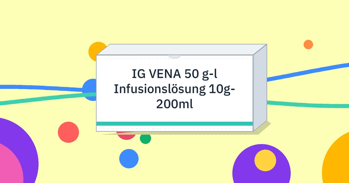 Symbolbild: Packung mit der Aufschrift IG VENA 50 g-l Infusionslösung 10g-200ml (PZN 19196922) – Verfügbarkeit und Bezug in Apotheken in Frankfurt am Main