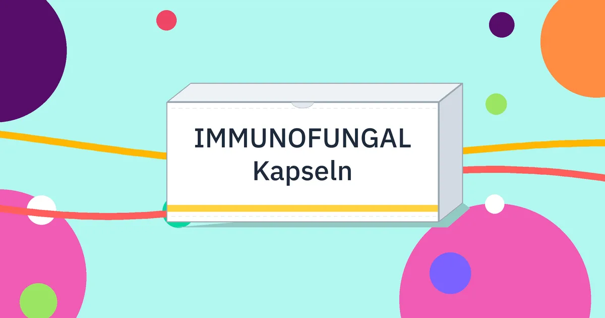 Symbolbild: Packung mit der Aufschrift IMMUNOFUNGAL Kapseln (PZN 13576150) – Verfügbarkeit und Bezug in Apotheken in Frankfurt am Main