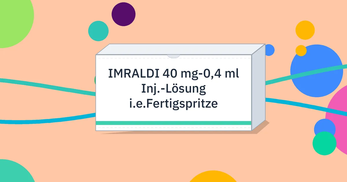 Symbolbild: Packung mit der Aufschrift IMRALDI 40 mg-0,4 ml Inj.-Lösung i.e.Fertigspritze (PZN 18437950) – Verfügbarkeit und Bezug in Apotheken in Frankfurt am Main