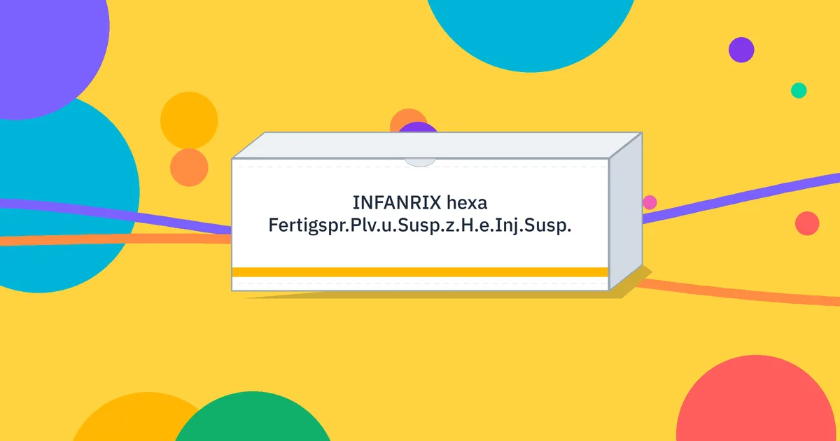 Symbolbild: Packung mit der Aufschrift INFANRIX hexa Fertigspr.Plv.u.Susp.z.H.e.Inj.Susp. (PZN 10538539) – Verfügbarkeit und Bezug in Apotheken in Frankfurt am Main