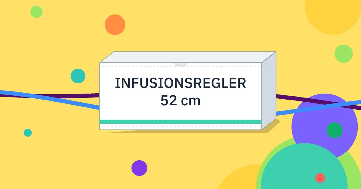 Symbolbild: Packung mit der Aufschrift INFUSIONSREGLER 52 cm (PZN 20271959) – Verfügbarkeit und Bezug in Apotheken in Frankfurt am Main