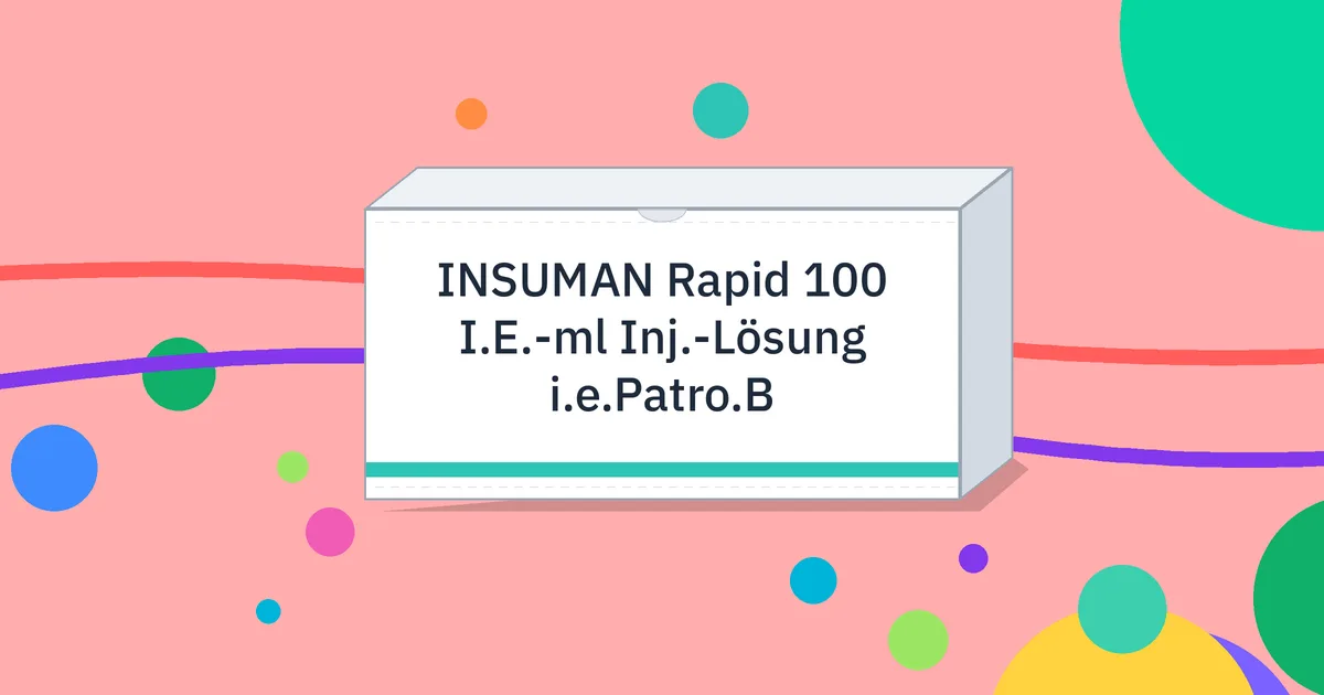 Symbolbild: Packung mit der Aufschrift INSUMAN Rapid 100 I.E.-ml Inj.-Lösung i.e.Patro.B (PZN 13573855) – Verfügbarkeit und Bezug in Apotheken in Frankfurt am Main