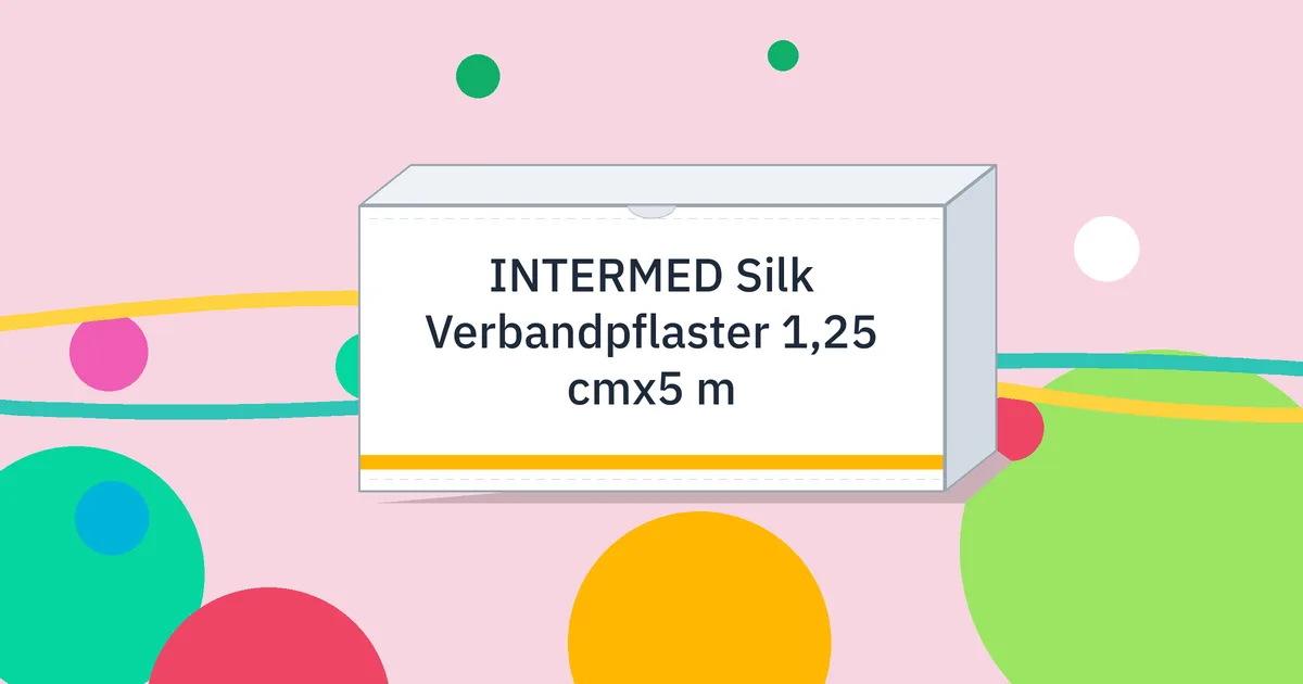 Symbolbild: Packung mit der Aufschrift INTERMED Silk Verbandpflaster 1,25 cmx5 m (PZN 02595150) – Verfügbarkeit und Bezug in Apotheken in Frankfurt am Main