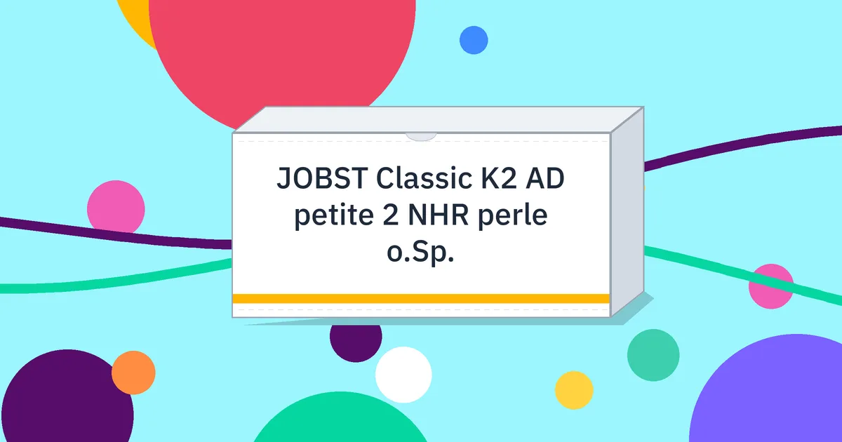 Symbolbild: Packung mit der Aufschrift JOBST Classic K2 AD petite 2 NHR perle o.Sp. (PZN 13061322) – Verfügbarkeit und Bezug in Apotheken in Frankfurt am Main