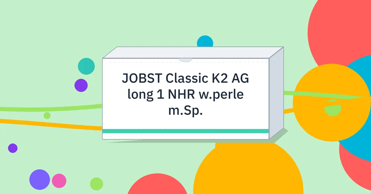 Symbolbild: Packung mit der Aufschrift JOBST Classic K2 AG long 1 NHR w.perle m.Sp. (PZN 11269923) – Verfügbarkeit und Bezug in Apotheken in Frankfurt am Main