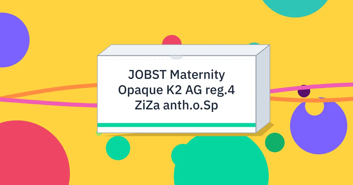 Symbolbild: Packung mit der Aufschrift JOBST Maternity Opaque K2 AG reg.4 ZiZa anth.o.Sp (PZN 15855799) – Verfügbarkeit und Bezug in Apotheken in Frankfurt am Main