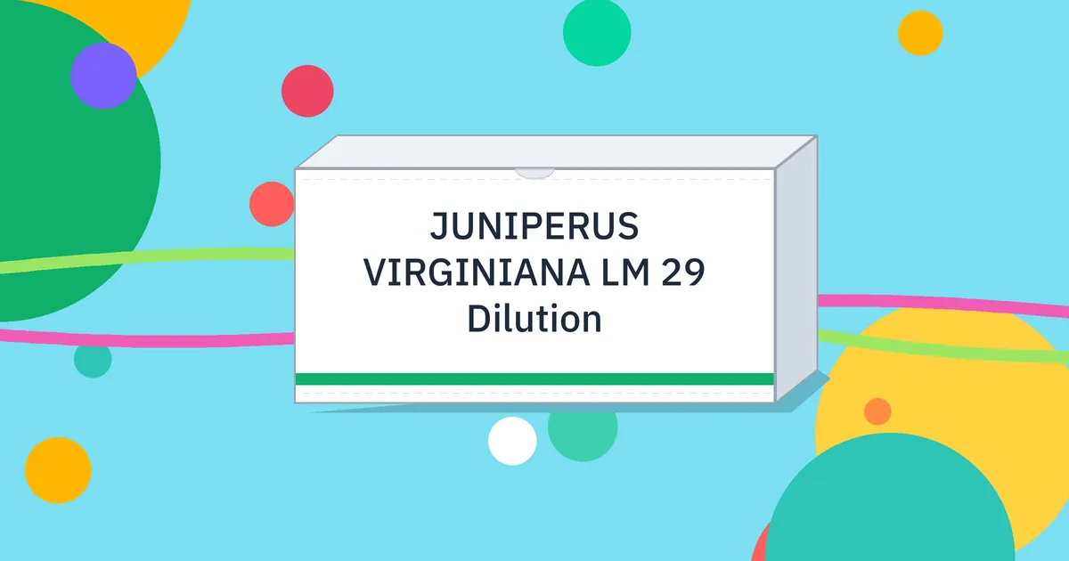 Symbolbild: Packung mit der Aufschrift JUNIPERUS VIRGINIANA LM 29 Dilution (PZN 13565301) – Verfügbarkeit und Bezug in Apotheken in Frankfurt am Main