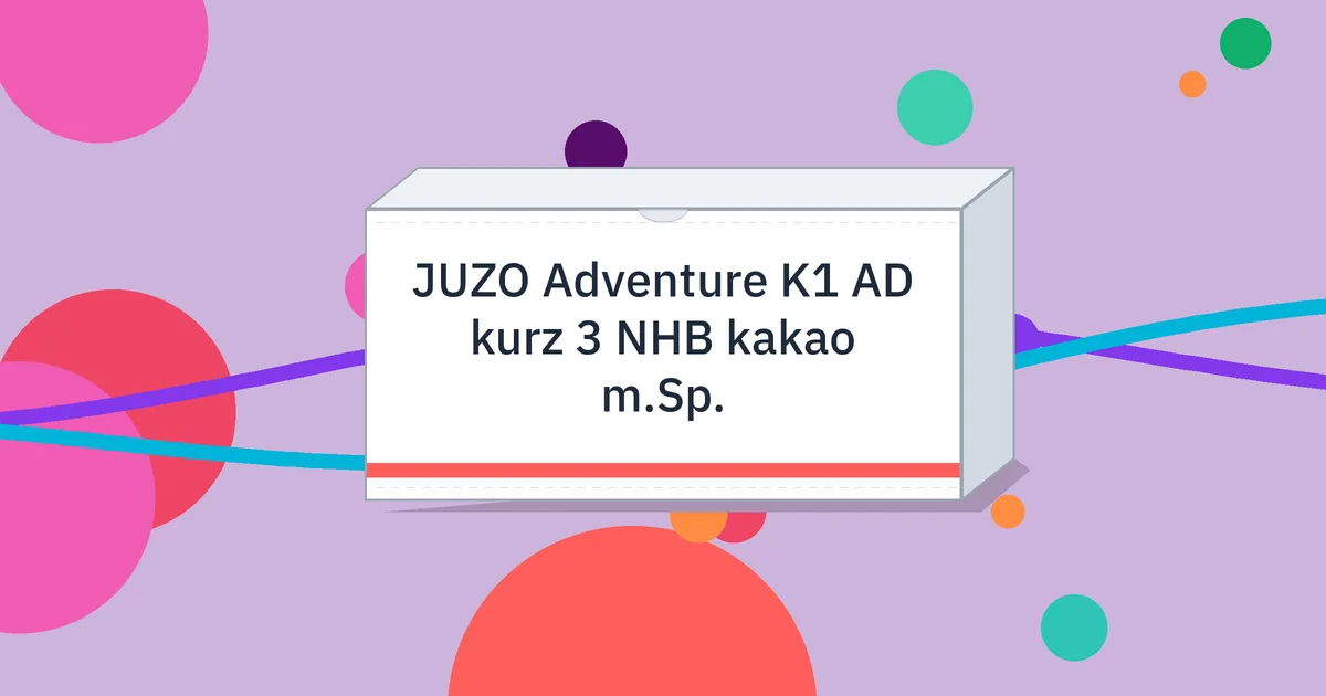 Symbolbild: Packung mit der Aufschrift JUZO Adventure K1 AD kurz 3 NHB kakao m.Sp. (PZN 14975099) – Verfügbarkeit und Bezug in Apotheken in Frankfurt am Main