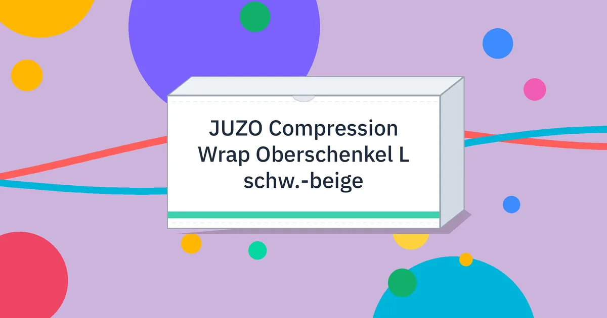 Symbolbild: Packung mit der Aufschrift JUZO Compression Wrap Oberschenkel L schw.-beige (PZN 16143440) – Verfügbarkeit und Bezug in Apotheken in Frankfurt am Main