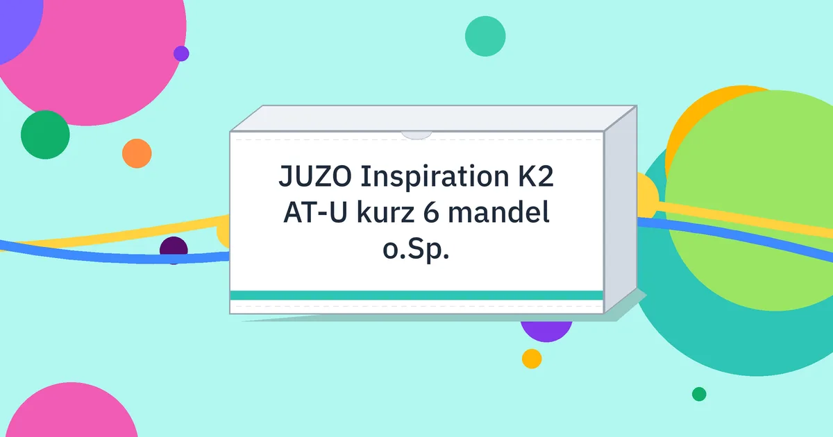 Symbolbild: Packung mit der Aufschrift JUZO Inspiration K2 AT-U kurz 6 mandel o.Sp. (PZN 14929567) – Verfügbarkeit und Bezug in Apotheken in Frankfurt am Main