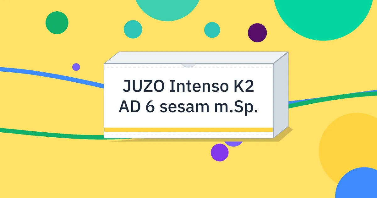 Symbolbild: Packung mit der Aufschrift JUZO Intenso K2 AD 6 sesam m.Sp. (PZN 18606275) – Verfügbarkeit und Bezug in Apotheken in Frankfurt am Main