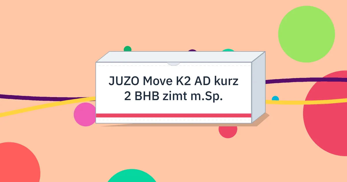 Symbolbild: Packung mit der Aufschrift JUZO Move K2 AD kurz 2 BHB zimt m.Sp. (PZN 18508911) – Verfügbarkeit und Bezug in Apotheken in Frankfurt am Main
