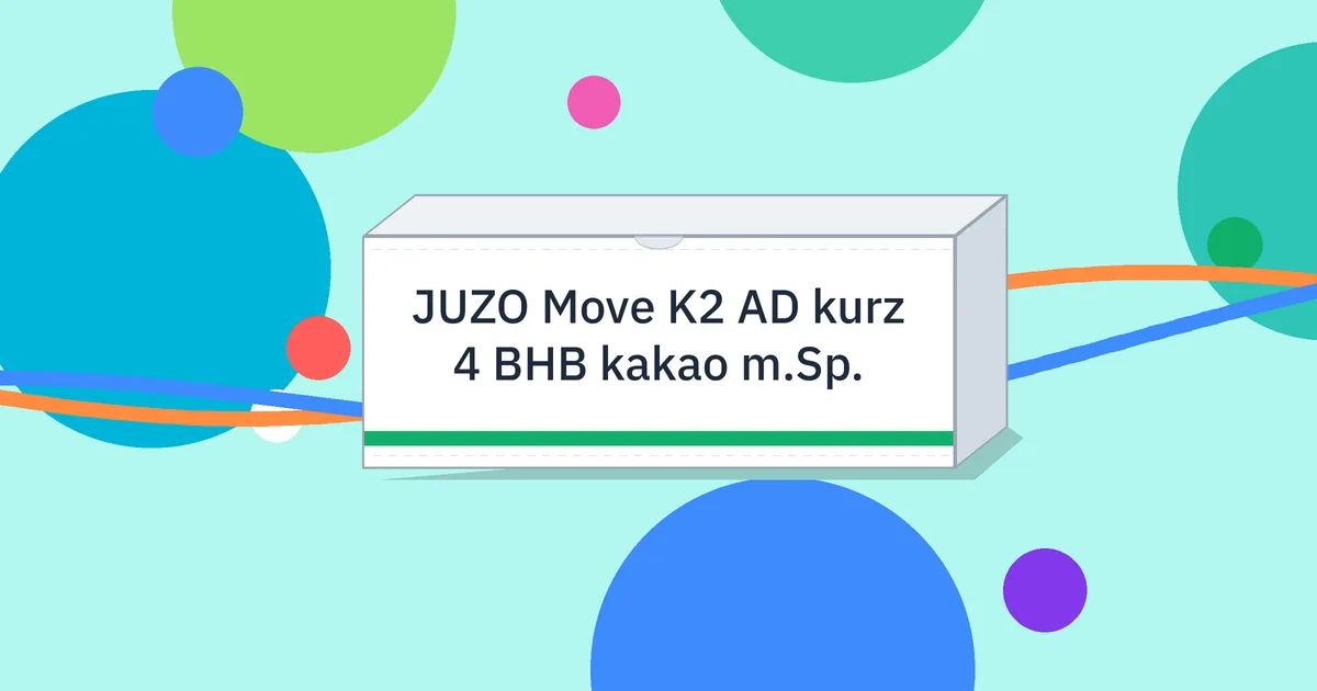 Symbolbild: Packung mit der Aufschrift JUZO Move K2 AD kurz 4 BHB kakao m.Sp. (PZN 18540754) – Verfügbarkeit und Bezug in Apotheken in Frankfurt am Main