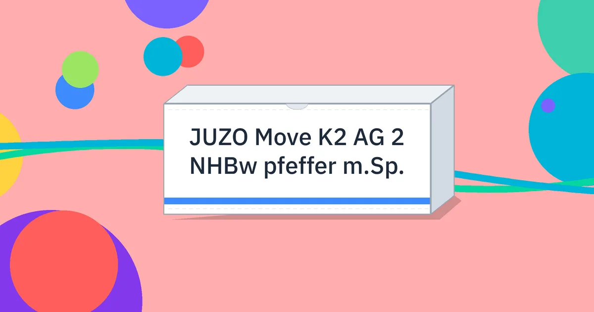 Symbolbild: Packung mit der Aufschrift JUZO Move K2 AG 2 NHBw pfeffer m.Sp. (PZN 16640730) – Verfügbarkeit und Bezug in Apotheken in Frankfurt am Main