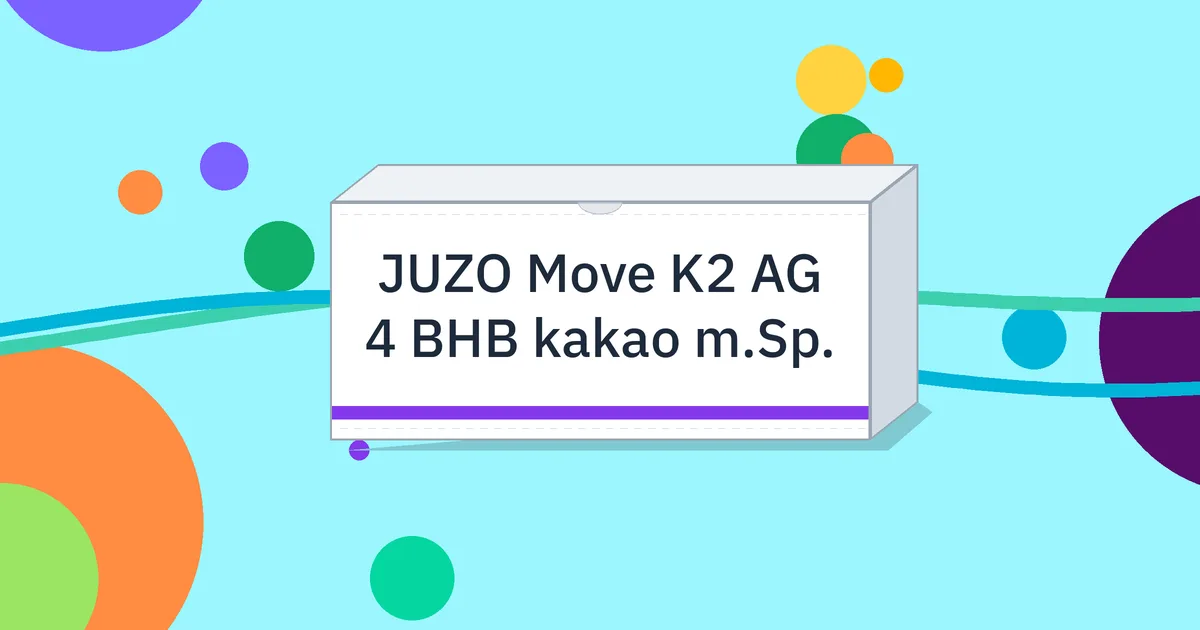 Symbolbild: Packung mit der Aufschrift JUZO Move K2 AG 4 BHB kakao m.Sp. (PZN 18555939) – Verfügbarkeit und Bezug in Apotheken in Frankfurt am Main