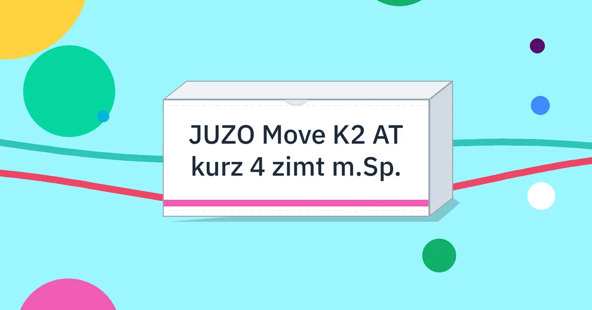 Symbolbild: Packung mit der Aufschrift JUZO Move K2 AT kurz 4 zimt m.Sp. (PZN 20673764) – Verfügbarkeit und Bezug in Apotheken in Frankfurt am Main