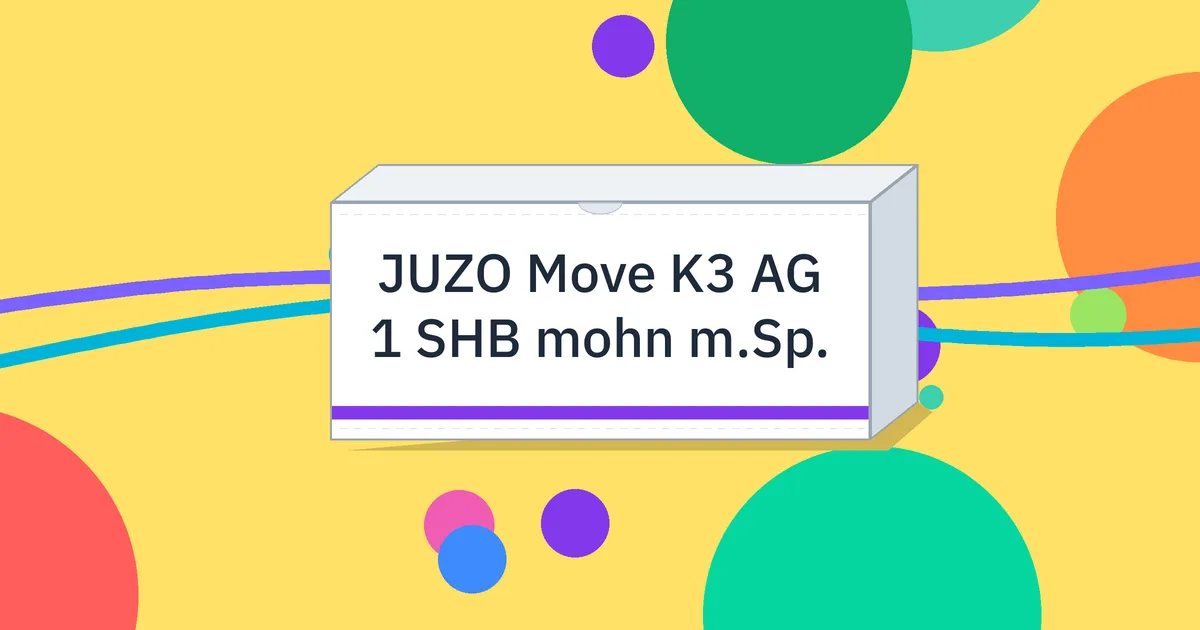 Symbolbild: Packung mit der Aufschrift JUZO Move K3 AG 1 SHB mohn m.Sp. (PZN 18587230) – Verfügbarkeit und Bezug in Apotheken in Frankfurt am Main