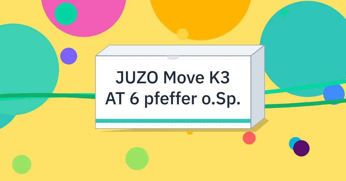 Symbolbild: Packung mit der Aufschrift JUZO Move K3 AT 6 pfeffer o.Sp. (PZN 20678336) – Verfügbarkeit und Bezug in Apotheken in Frankfurt am Main