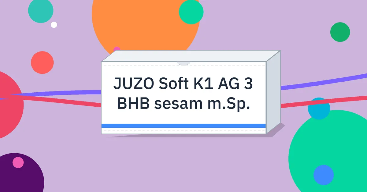 Symbolbild: Packung mit der Aufschrift JUZO Soft K1 AG 3 BHB sesam m.Sp. (PZN 14820818) – Verfügbarkeit und Bezug in Apotheken in Frankfurt am Main