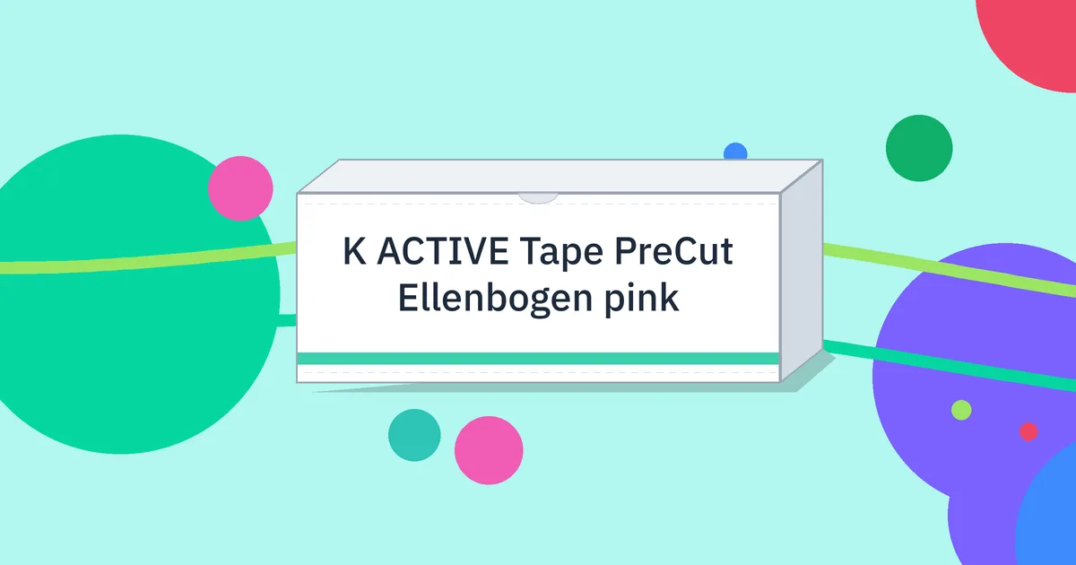 Symbolbild: Packung mit der Aufschrift K ACTIVE Tape PreCut Ellenbogen pink (PZN 06936352) – Verfügbarkeit und Bezug in Apotheken in Frankfurt am Main