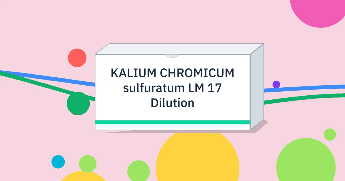 Symbolbild: Packung mit der Aufschrift KALIUM CHROMICUM sulfuratum LM 17 Dilution (PZN 12919725) – Verfügbarkeit und Bezug in Apotheken in Frankfurt am Main