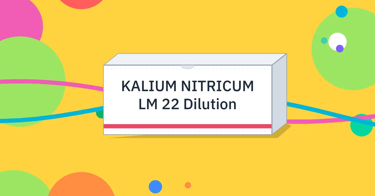 Symbolbild: Packung mit der Aufschrift KALIUM NITRICUM LM 22 Dilution (PZN 12923307) – Verfügbarkeit und Bezug in Apotheken in Frankfurt am Main