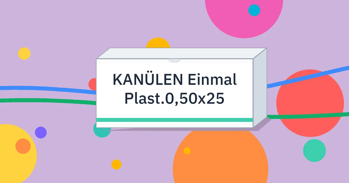 Symbolbild: Packung mit der Aufschrift KANÜLEN Einmal Plast.0,50x25 (PZN 01964591) – Verfügbarkeit und Bezug in Apotheken in Frankfurt am Main