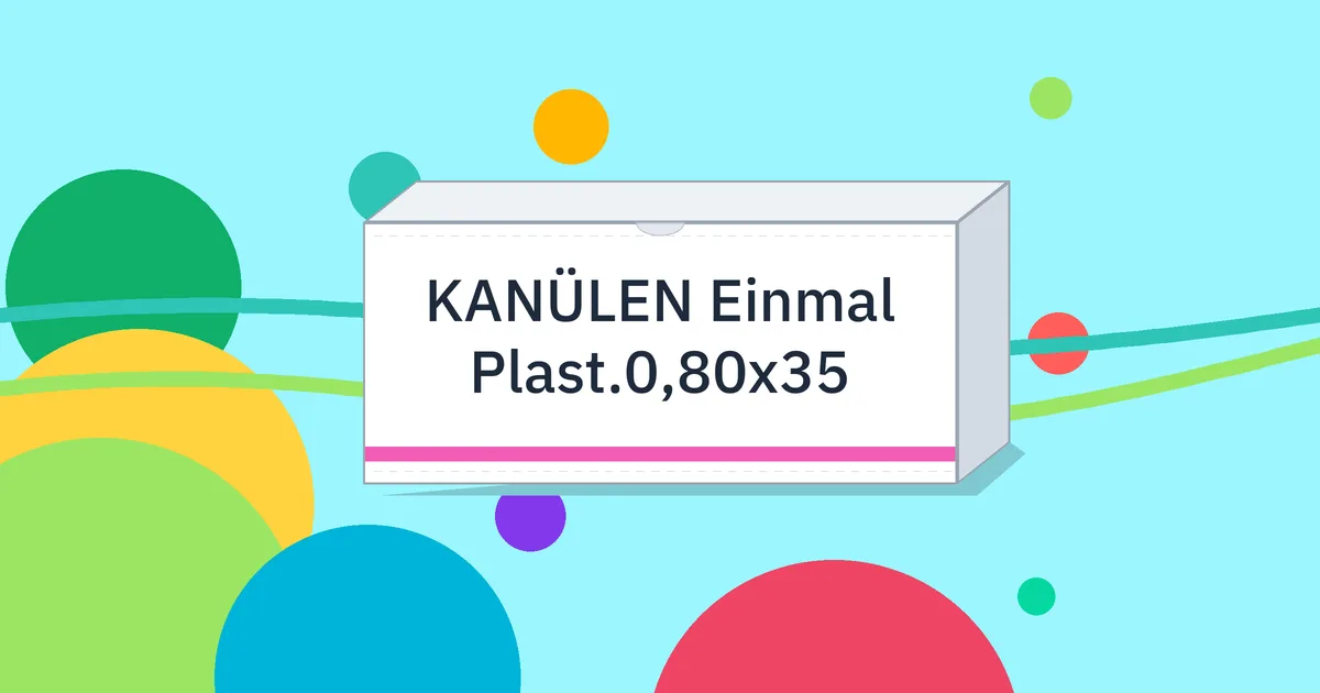 Symbolbild: Packung mit der Aufschrift KANÜLEN Einmal Plast.0,80x35 (PZN 01728962) – Verfügbarkeit und Bezug in Apotheken in Frankfurt am Main