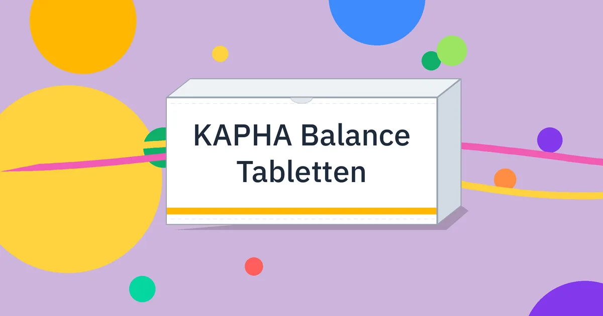 Symbolbild: Packung mit der Aufschrift KAPHA Balance Tabletten (PZN 10199698) – Verfügbarkeit und Bezug in Apotheken in Frankfurt am Main