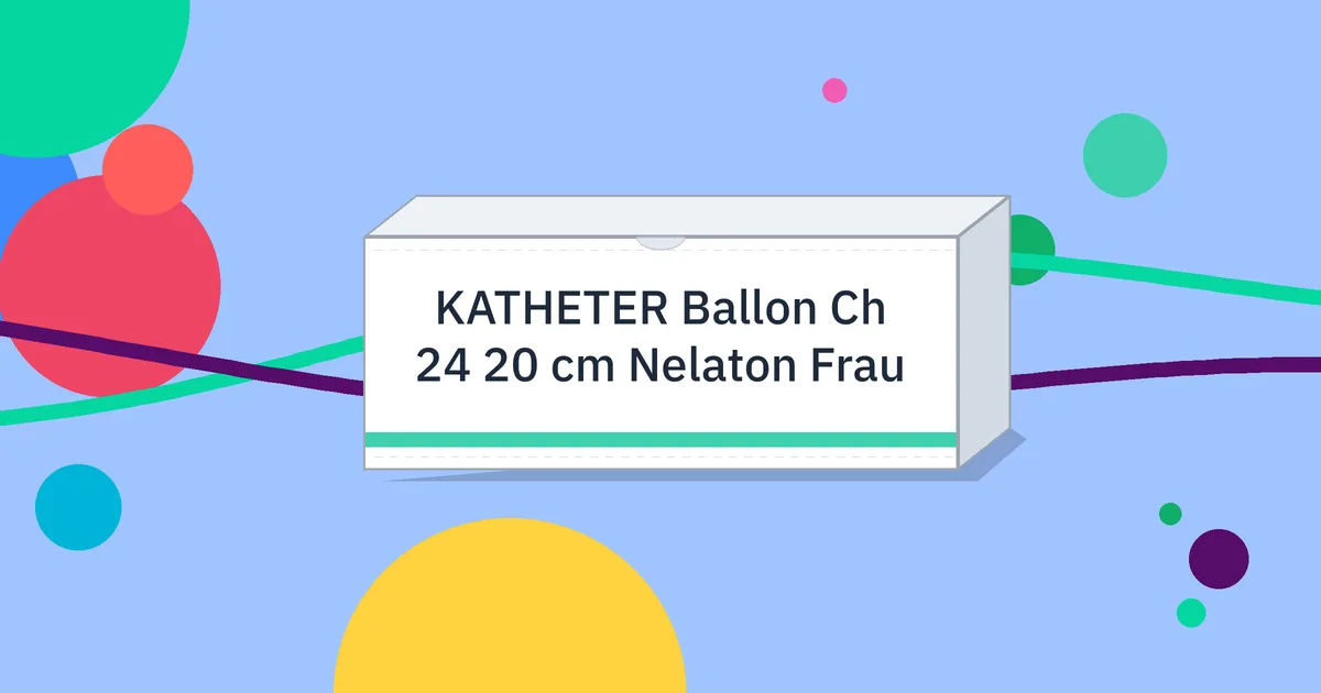 Symbolbild: Packung mit der Aufschrift KATHETER Ballon Ch 24 20 cm Nelaton Frau (PZN 01966006) – Verfügbarkeit und Bezug in Apotheken in Frankfurt am Main