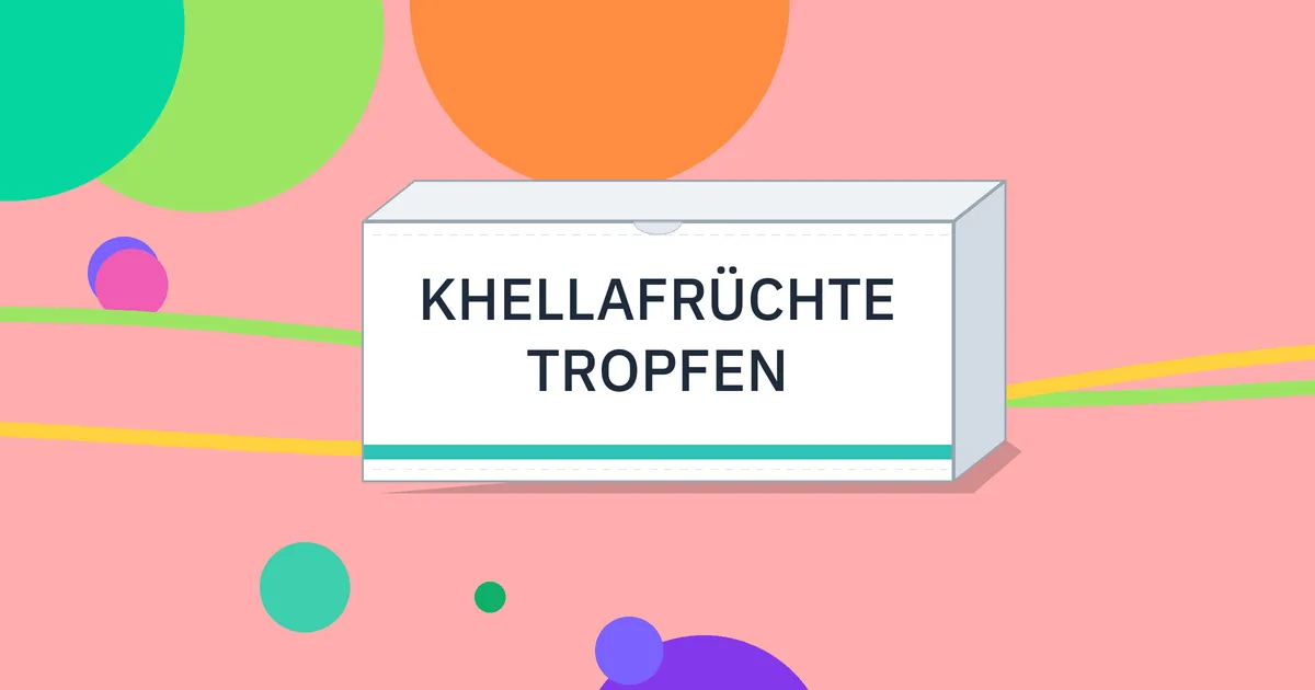 Symbolbild: Packung mit der Aufschrift KHELLAFRÜCHTE TROPFEN (PZN 15231030) – Verfügbarkeit und Bezug in Apotheken in Frankfurt am Main