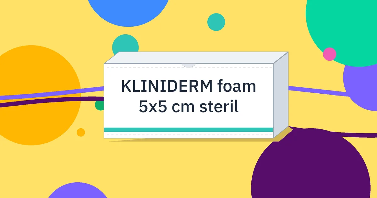 Symbolbild: Packung mit der Aufschrift KLINIDERM foam 5x5 cm steril (PZN 02171438) – Verfügbarkeit und Bezug in Apotheken in Frankfurt am Main