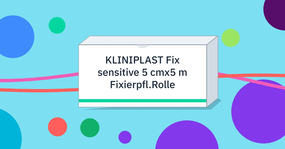 Symbolbild: Packung mit der Aufschrift KLINIPLAST Fix sensitive 5 cmx5 m Fixierpfl.Rolle (PZN 19993860) – Verfügbarkeit und Bezug in Apotheken in Frankfurt am Main