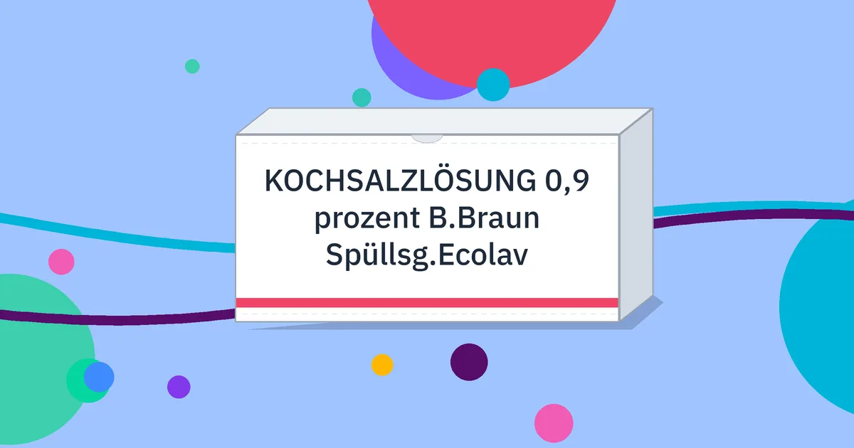 Symbolbild: Packung mit der Aufschrift KOCHSALZLÖSUNG 0,9 prozent B.Braun Spüllsg.Ecolav (PZN 04463636) – Verfügbarkeit und Bezug in Apotheken in Frankfurt am Main
