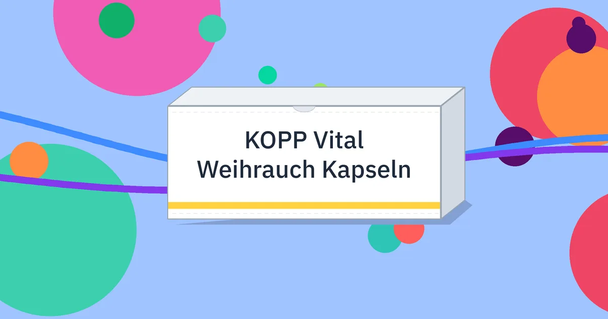 Symbolbild: Packung mit der Aufschrift KOPP Vital Weihrauch Kapseln (PZN 18811182) – Verfügbarkeit und Bezug in Apotheken in Frankfurt am Main