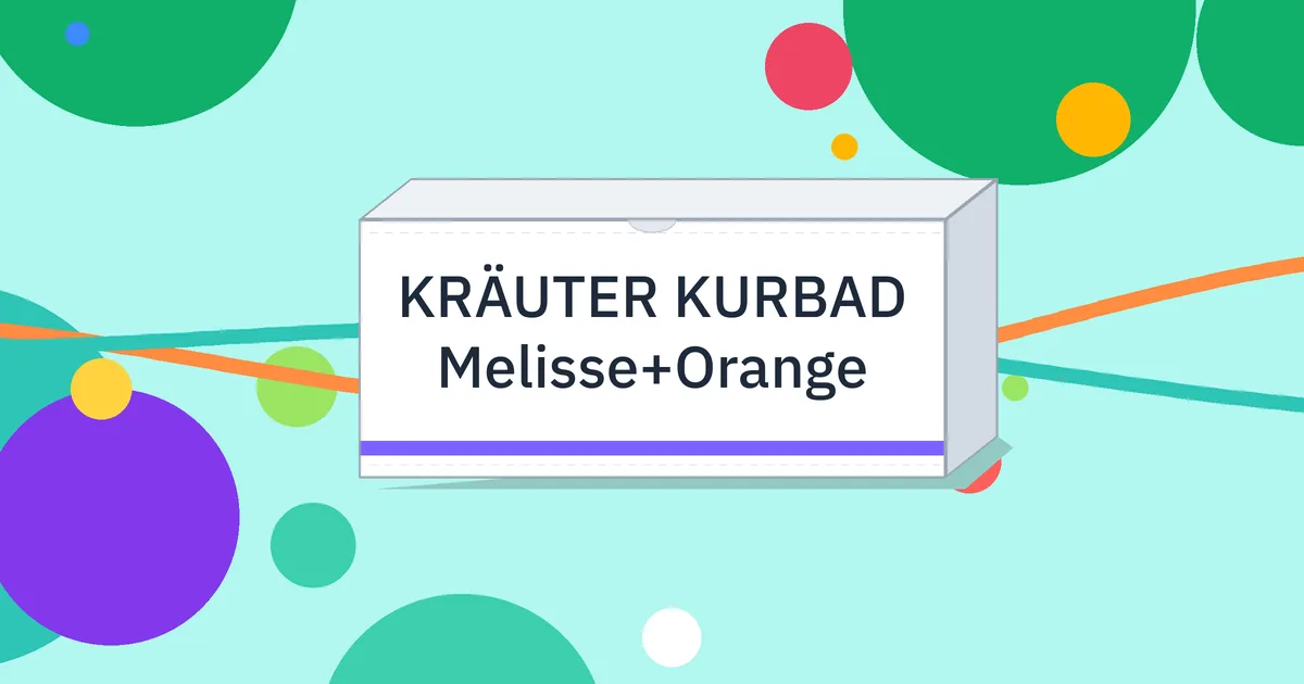 Symbolbild: Packung mit der Aufschrift KRÄUTER KURBAD Melisse+Orange (PZN 11348864) – Verfügbarkeit und Bezug in Apotheken in Frankfurt am Main