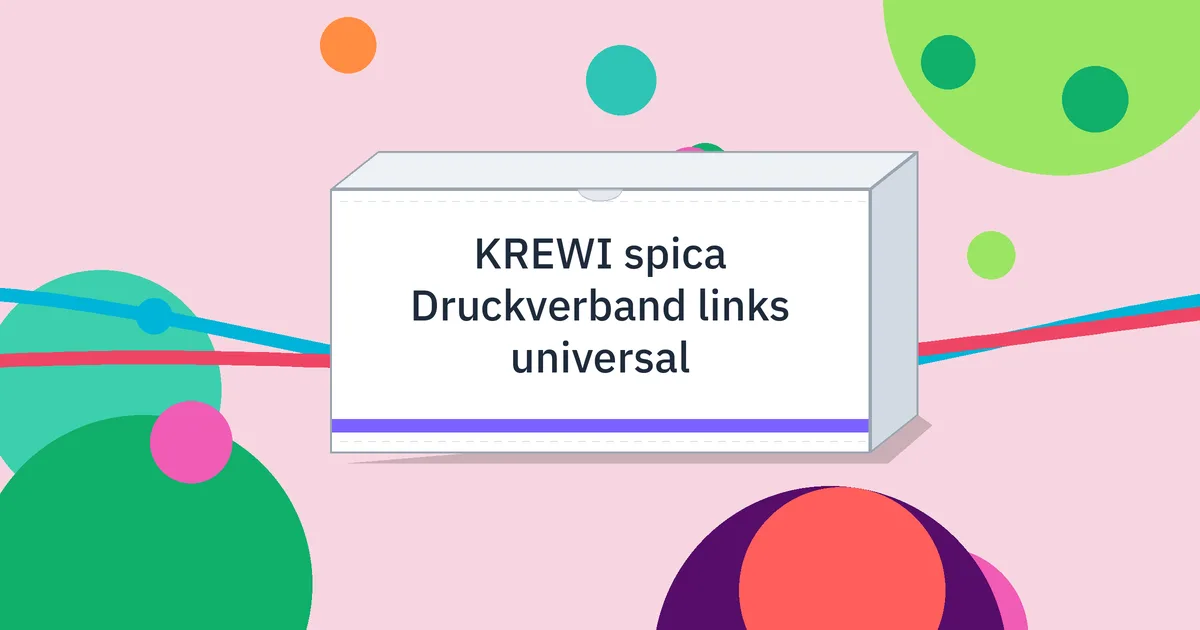 Symbolbild: Packung mit der Aufschrift KREWI spica Druckverband links universal (PZN 12652742) – Verfügbarkeit und Bezug in Apotheken in Frankfurt am Main