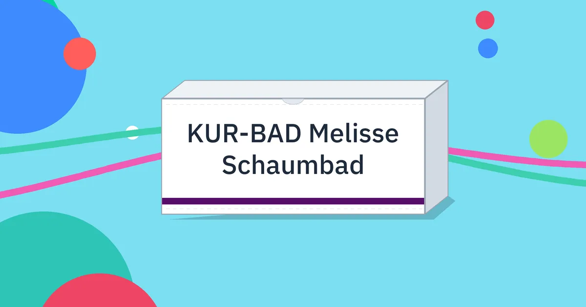 Symbolbild: Packung mit der Aufschrift KUR-BAD Melisse Schaumbad (PZN 14263370) – Verfügbarkeit und Bezug in Apotheken in Frankfurt am Main