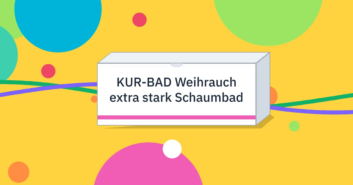 Symbolbild: Packung mit der Aufschrift KUR-BAD Weihrauch extra stark Schaumbad (PZN 14263401) – Verfügbarkeit und Bezug in Apotheken in Frankfurt am Main