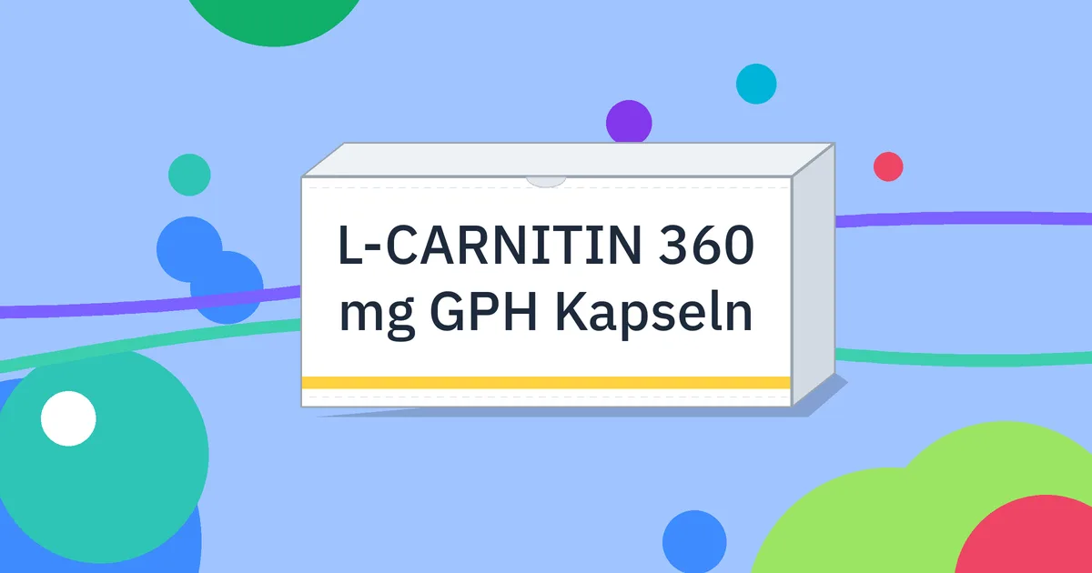Symbolbild: Packung mit der Aufschrift L-CARNITIN 360 mg GPH Kapseln (PZN 07353026) – Verfügbarkeit und Bezug in Apotheken in Frankfurt am Main