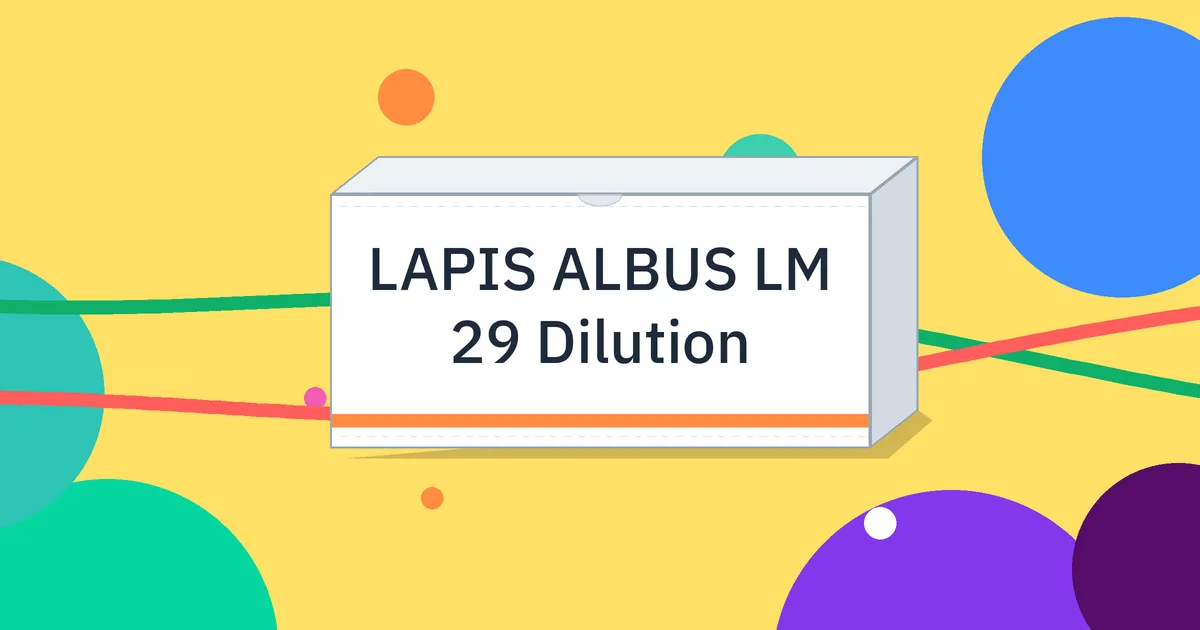 Symbolbild: Packung mit der Aufschrift LAPIS ALBUS LM 29 Dilution (PZN 13523337) – Verfügbarkeit und Bezug in Apotheken in Frankfurt am Main