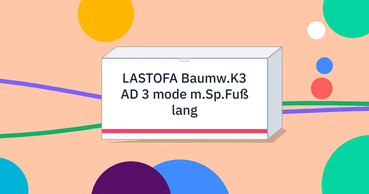 Symbolbild: Packung mit der Aufschrift LASTOFA Baumw.K3 AD 3 mode m.Sp.Fuß lang (PZN 01952292) – Verfügbarkeit und Bezug in Apotheken in Frankfurt am Main