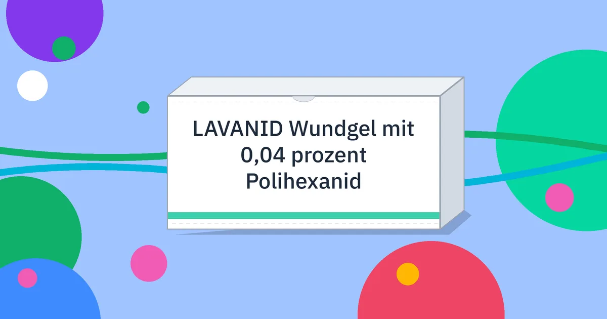 Symbolbild: Packung mit der Aufschrift LAVANID Wundgel mit 0,04 prozent Polihexanid (PZN 17554576) – Verfügbarkeit und Bezug in Apotheken in Frankfurt am Main