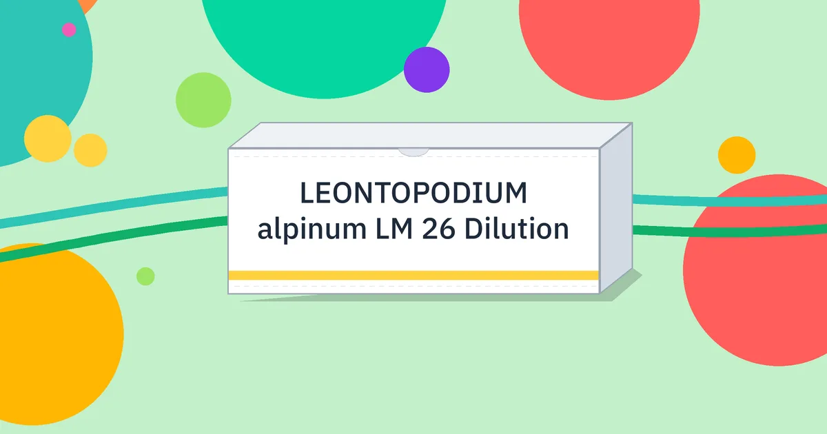 Symbolbild: Packung mit der Aufschrift LEONTOPODIUM alpinum LM 26 Dilution (PZN 13525603) – Verfügbarkeit und Bezug in Apotheken in Frankfurt am Main